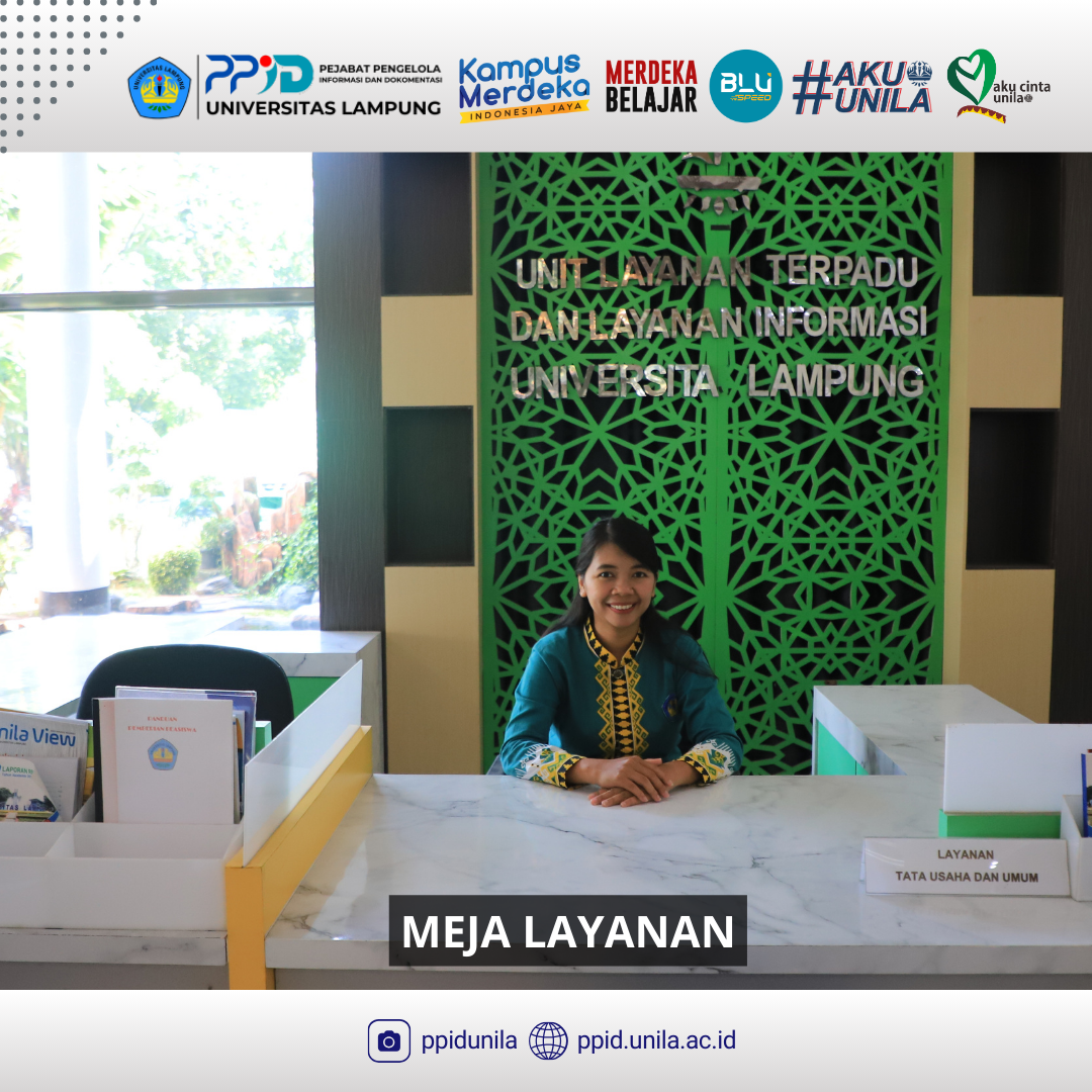 Meja dan Ruang Layanan Informasi – PPID Universitas Lampung